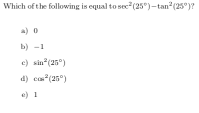 Solved Which of the following is equal to sec2 | Chegg.com