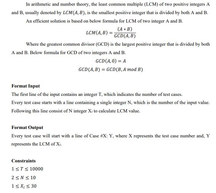 Solved In arithmetic and number theory, the least common | Chegg.com