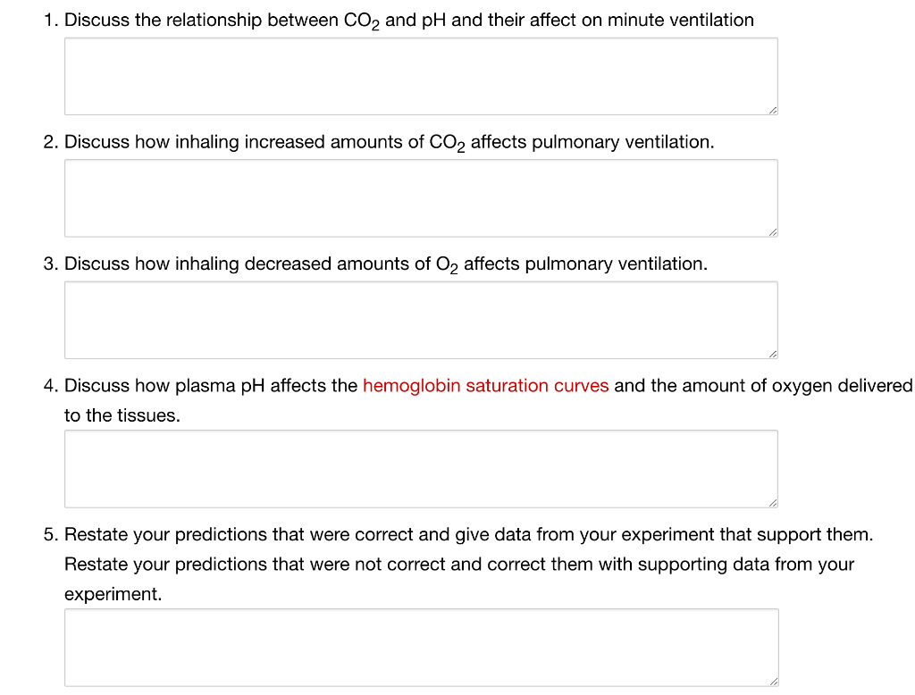 Solved 1. Discuss the relationship between CO2 and pH and | Chegg.com
