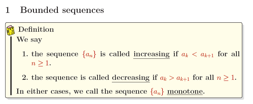 Solved 1 Bounded sequences Definition We say 1. the sequence | Chegg.com