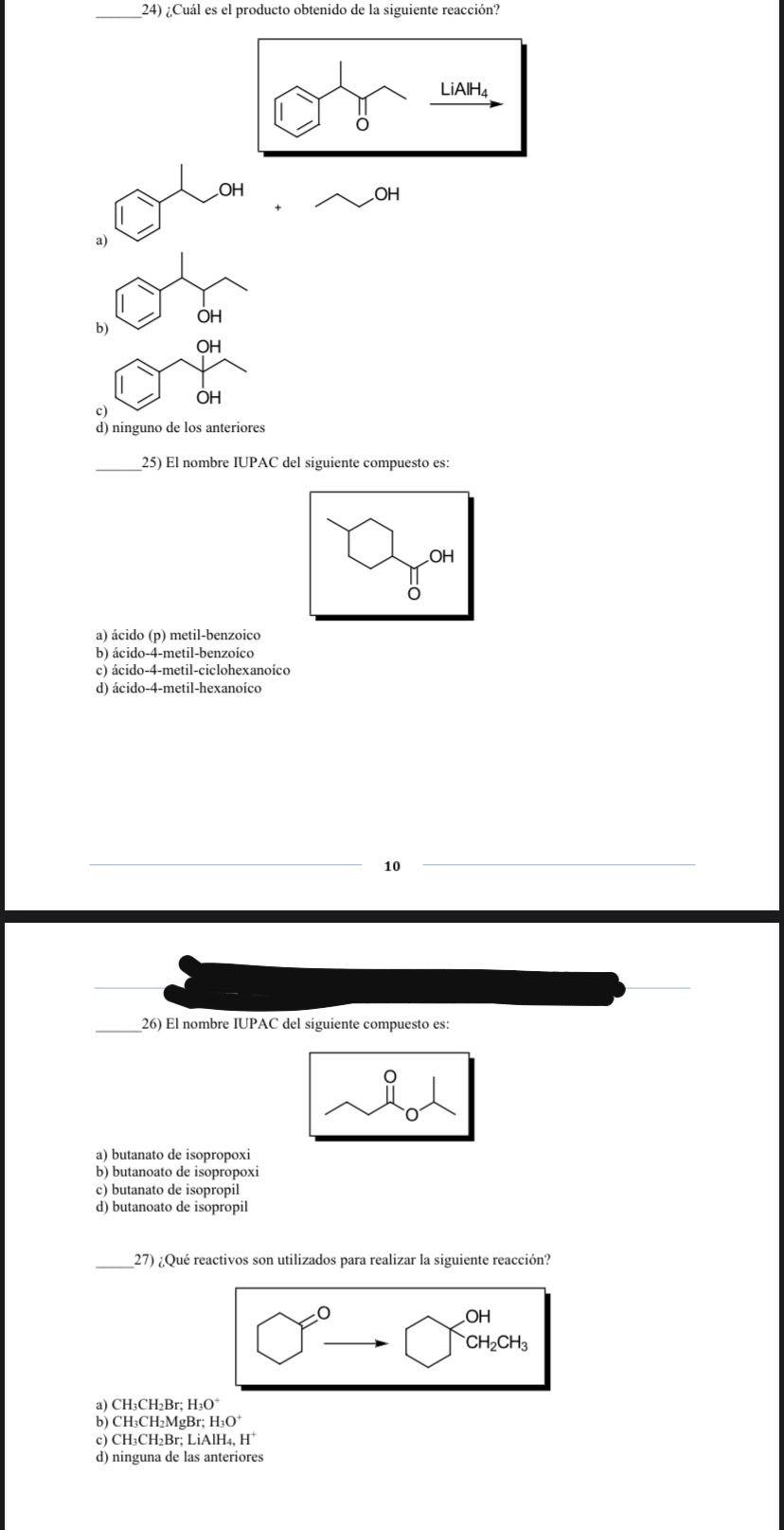 Solved 24-What is the product obtained from the following | Chegg.com