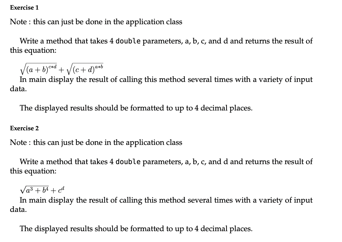 Solved Note : this can just be done in the application class | Chegg.com
