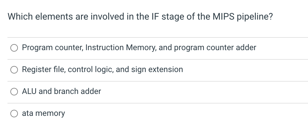 Solved Which elements are involved in the IF stage of the | Chegg.com