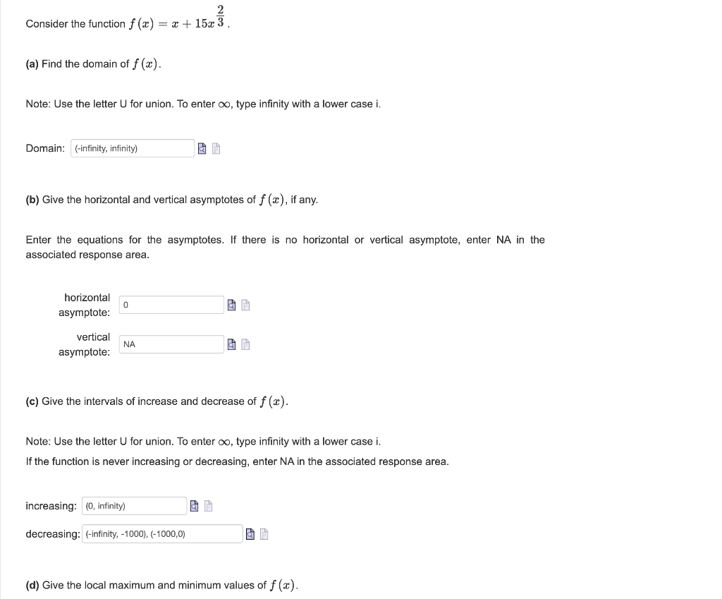 Solved Consider the function f(x)=x+15x32. (a) Find the | Chegg.com