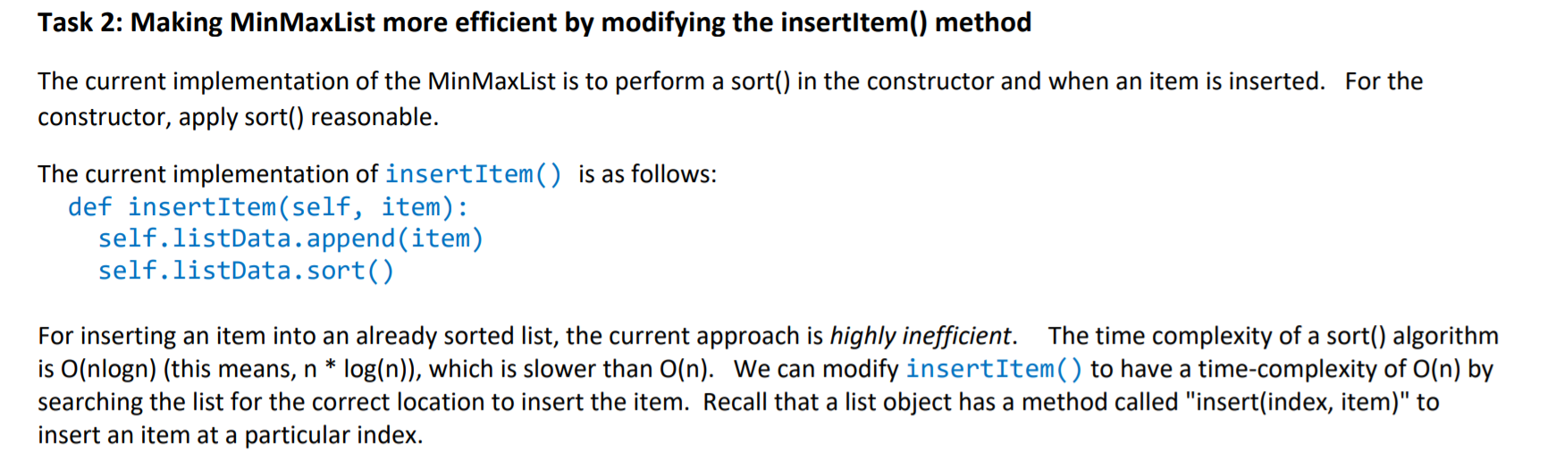 Solved Lab 9 - Improving Min MaxList efficiency STARTING | Chegg.com
