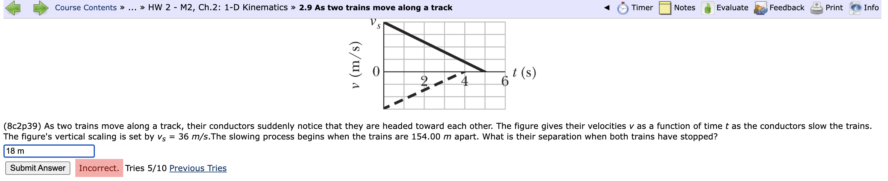 Solved The figure's vertical scaling is set by vs=36msi. | Chegg.com