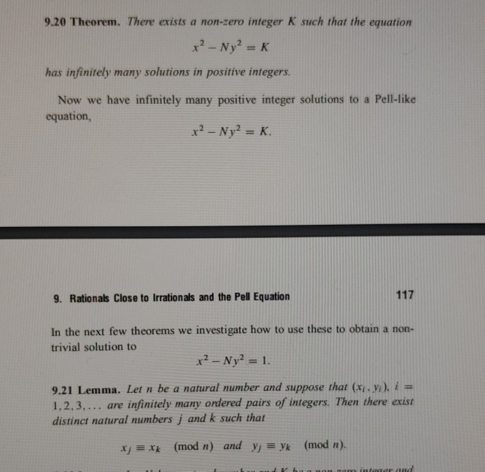 Solved 9.20 Theorem. There exists a non-zero integer K such | Chegg.com