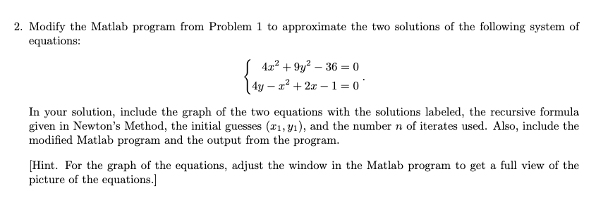 Solved 1. Consider the following system of equations: | Chegg.com