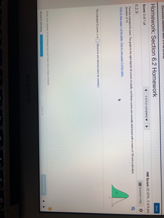Solved Homework Section 6 2 Homework Score 0 Of 1 Pt 6 2 9