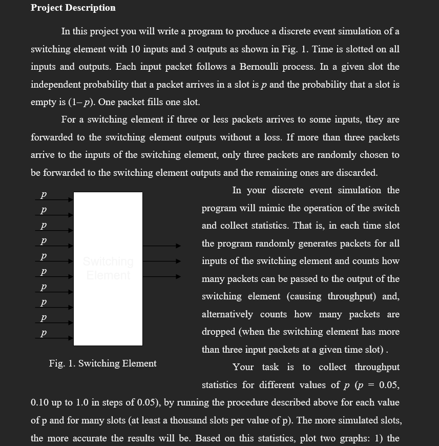 Project Description In this project you will write a | Chegg.com