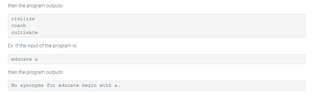 Solved 9.12 LAB: Thesaurus Given a set of text files | Chegg.com