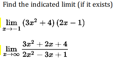 Solved Find the indicated limit (if it exists) | Chegg.com