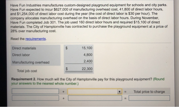 Solved Have Fun Industries manufactures custom-designed | Chegg.com