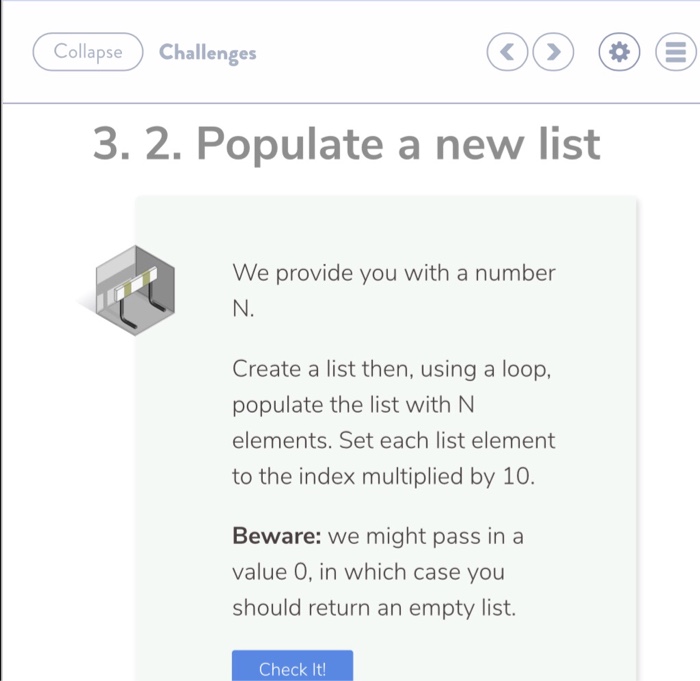 Solved Collapse Challenges 3. 2. Populate a new list We | Chegg.com