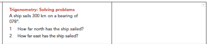 Solved Trigonometry: Solving problems A ship sails 300 km on | Chegg.com