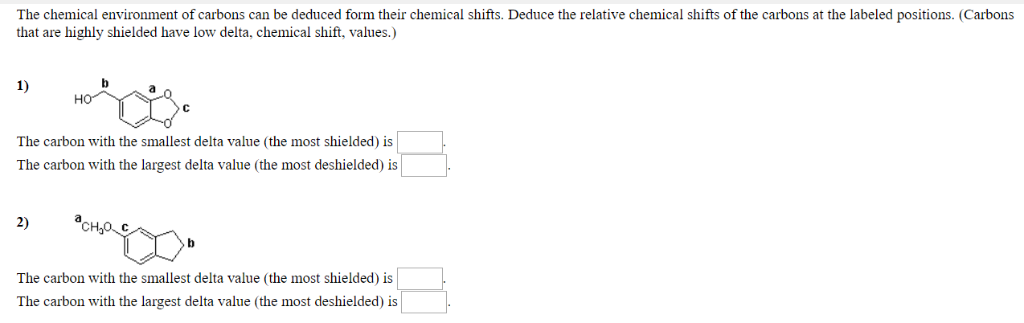 Solved The chemical environment of carbons can be deduced | Chegg.com