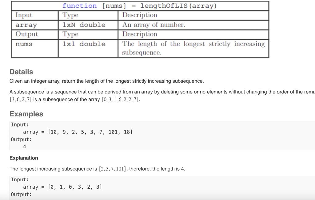 Solved Details Given an integer array, return the length of | Chegg.com