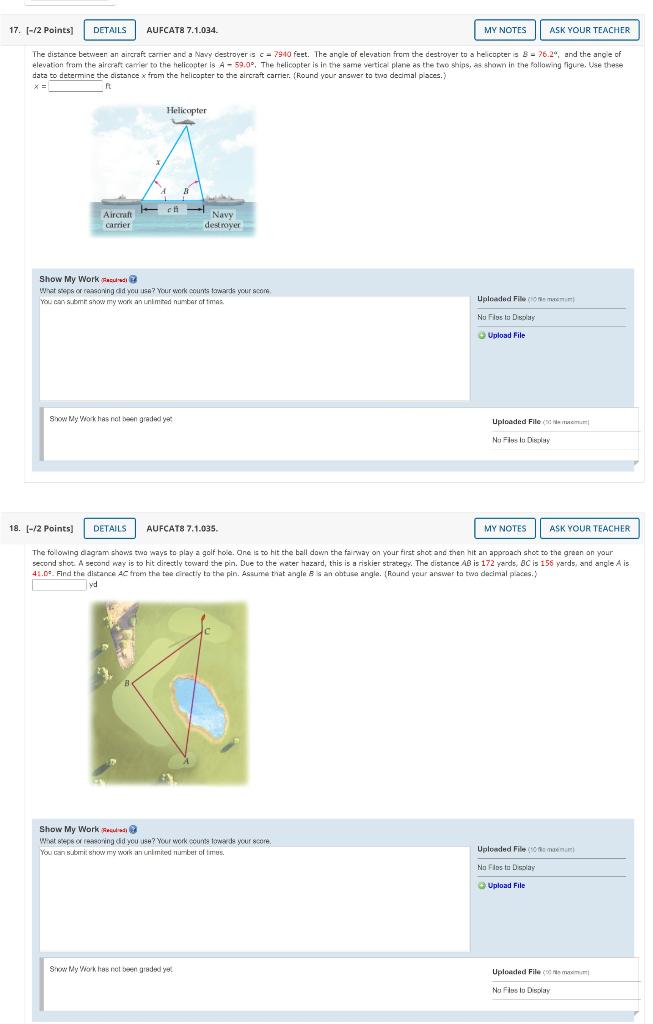 Solved 17. (-/2 Points] DETAILS AUFCAT8 7.1.034. MY NOTES | Chegg.com