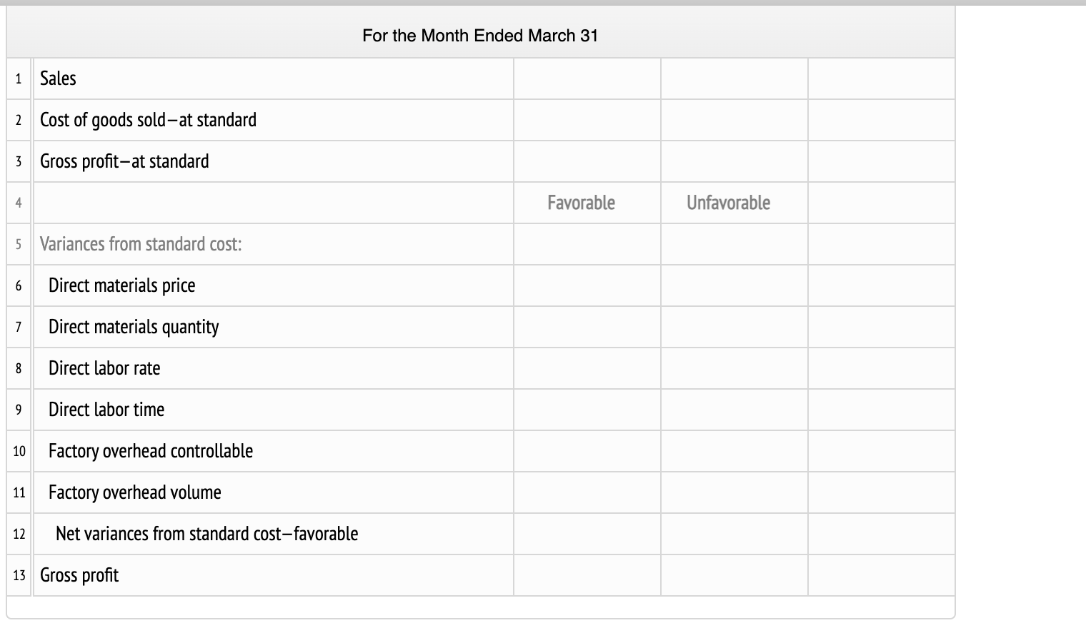 Solved Prepare an income statement through gross profit for | Chegg.com