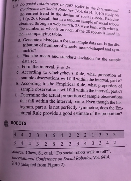 Solved AP o social robots walk or roll? Refer to the | Chegg.com