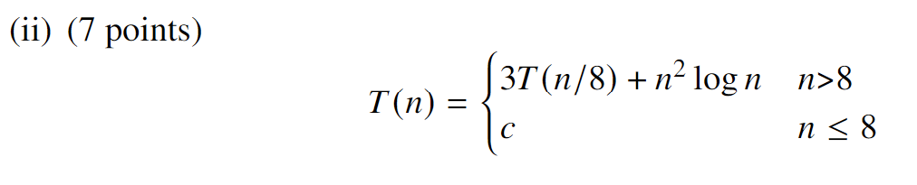 Solved (a) (12 points) Solve the following recurrence | Chegg.com
