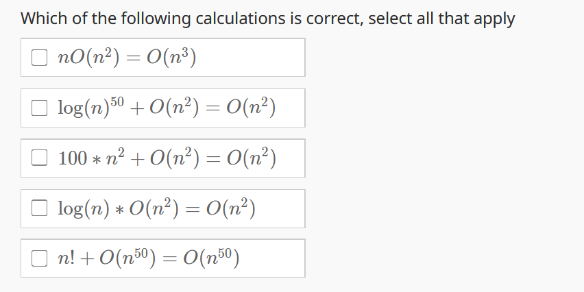 Solved Which of the following calculations is correct, | Chegg.com