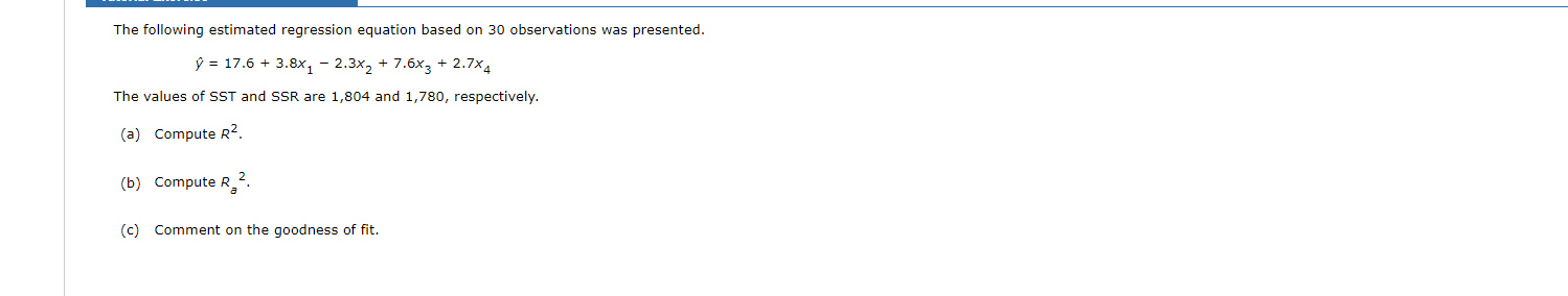 Solved The following estimated regression equation based on | Chegg.com