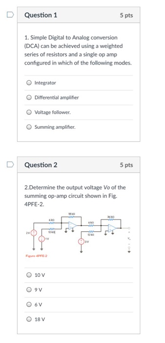 Solved DQuestion 1 5 pts 1. Simple Digital to Analog | Chegg.com Solved DQuestion 1 5 pts 1. Simple Digital to Analog | Chegg.com