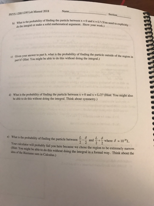 PHYS-1200/1250 Lab Manual 2018 39A - Matter er Waves | Chegg.com