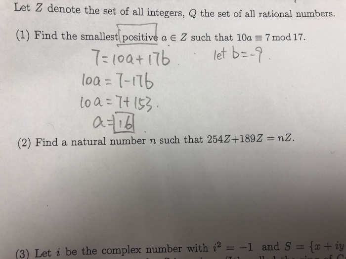 Solved Let Z denote the set of all integers, Q the set of | Chegg.com