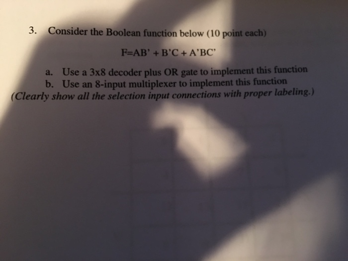 Solved 3 Consider The Boolean Function Below 10 Point 5074