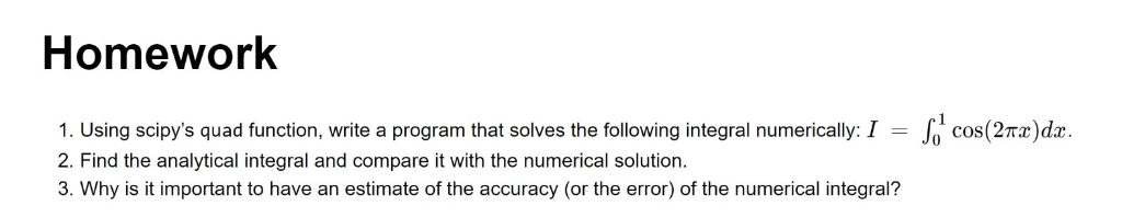 Solved Homework 1 Using Scipys Quad Function Write A 7856