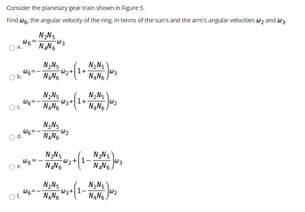 Solved 4 5 2 3 6 Consider the planetary gear train shown | Chegg.com