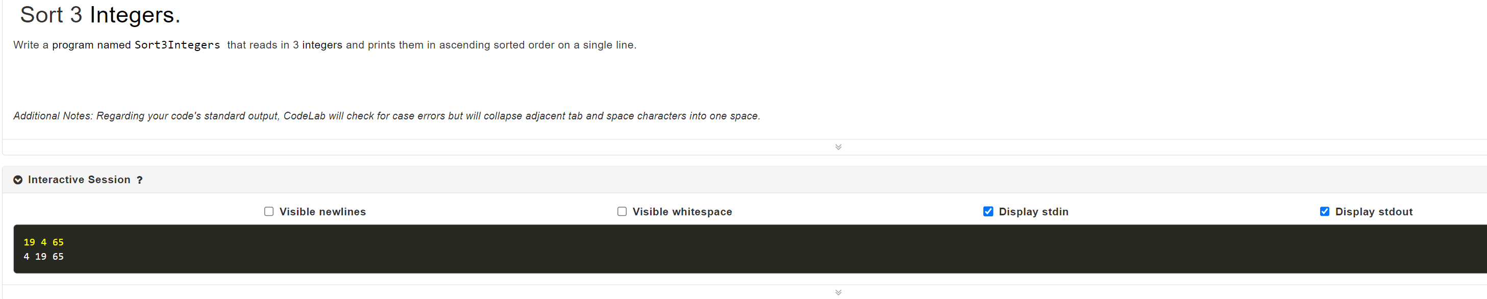 Solved Sort 3 Integers. Write a program named Sort3Integers | Chegg.com