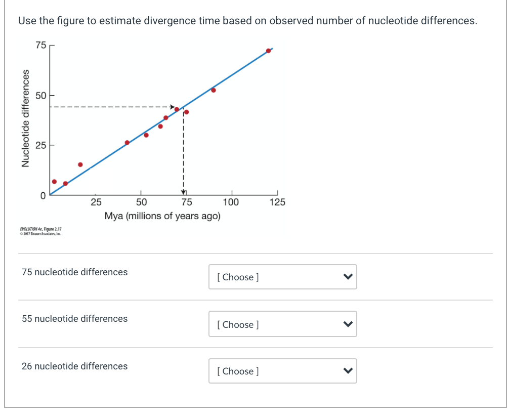 Solved Use the figure to estimate divergence time based on | Chegg.com