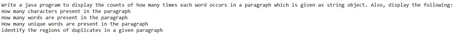 Solved How many characters present in the paragraph How many | Chegg.com