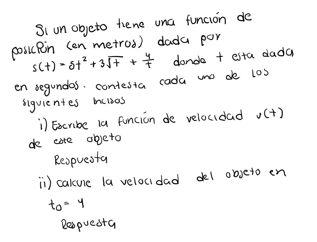 Solved Si un objeto tiene una función de poskion (en metros) | Chegg.com