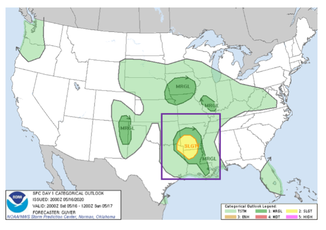Solved Convective SIGMETs (red) and outlooks (orange) | Chegg.com