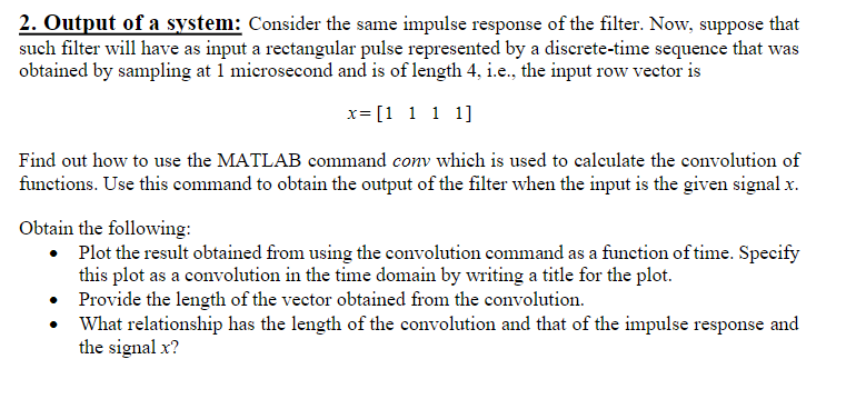 Solved Consider a filter whose impulse response (sampled at | Chegg.com