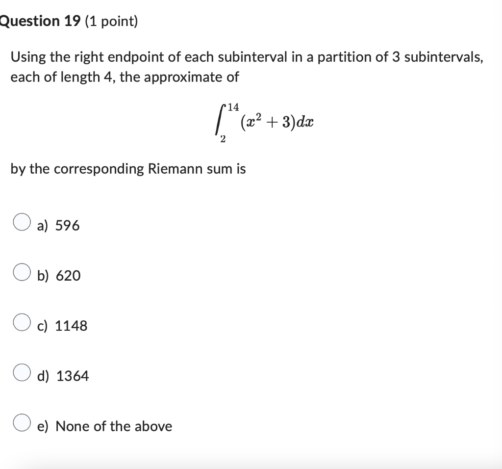 Solved Using the right endpoint of each subinterval in a | Chegg.com