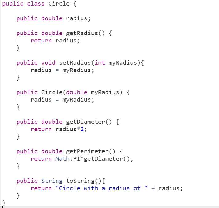 Solved public class CircleTester { public static void | Chegg.com