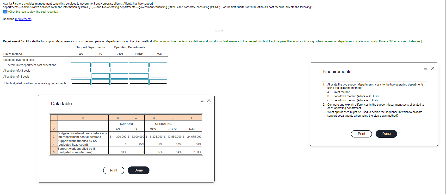 Solved Atlanta Partners provides management consulting | Chegg.com