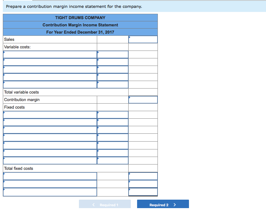 Solved Problem 18-1A Contribution margin income statement | Chegg.com