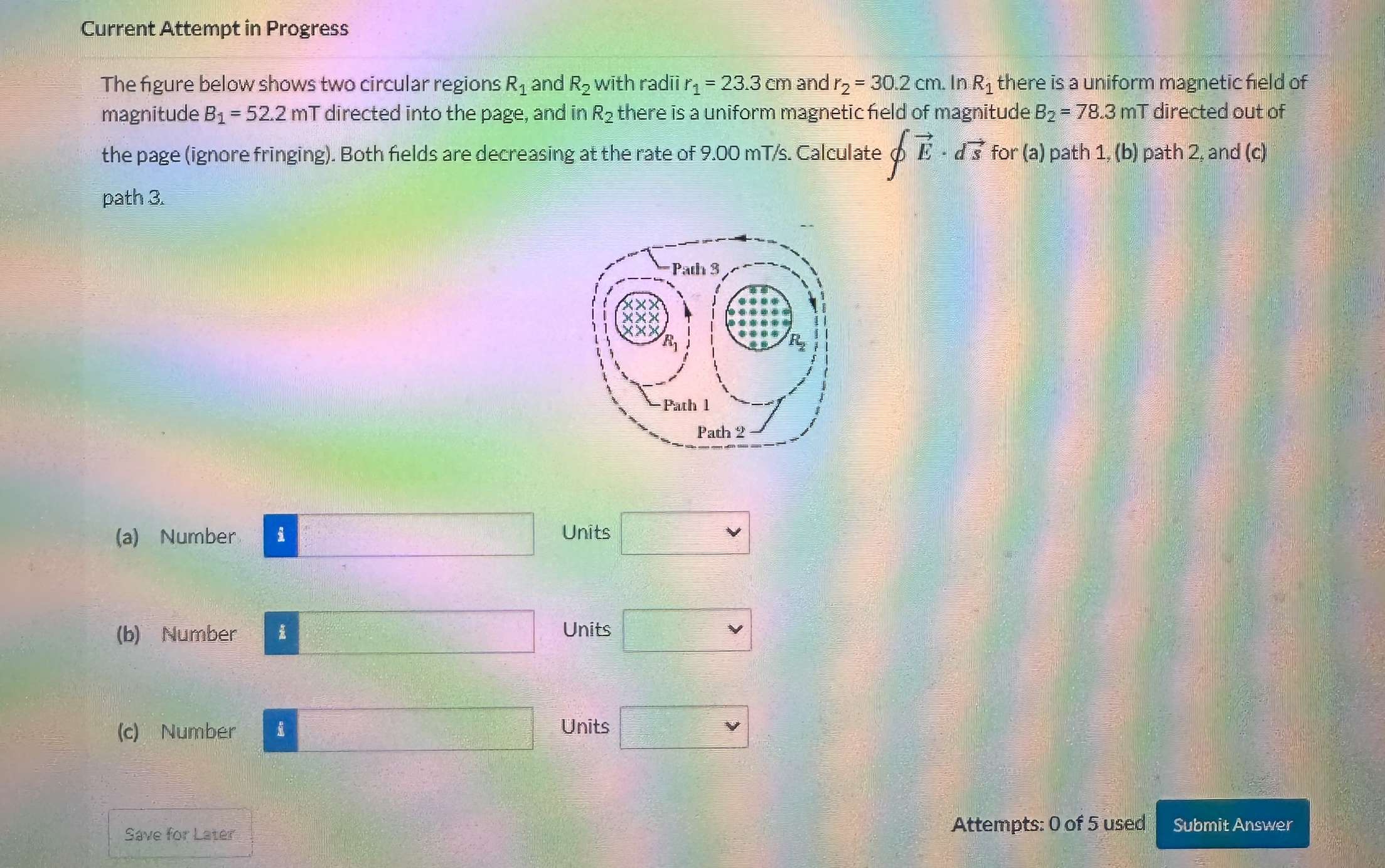 Solved The figure below shows two circular regions R1 and R2 | Chegg.com