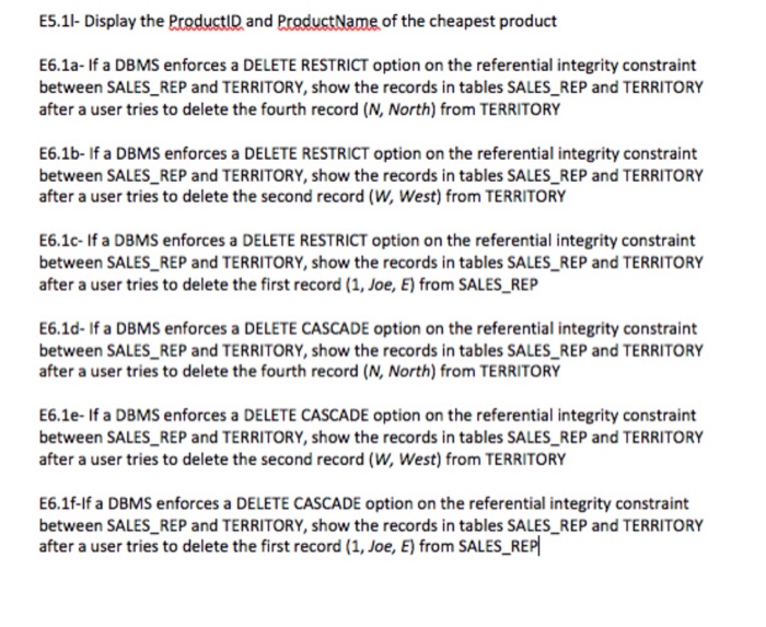 Solved Es1display The Produtid And Produstname Of The 