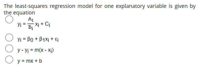 Solved The least-squares regression model for one | Chegg.com