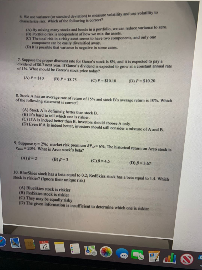 Solved Part I. 30 Multiple choice questions (2 points each; | Chegg.com