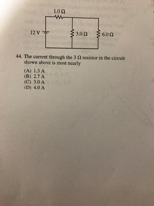 Solved The current through the 3 ohm resistor in the | Chegg.com