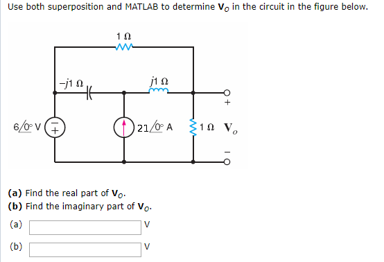Solved Use both superposition and MATLAB to determine Voin | Chegg.com