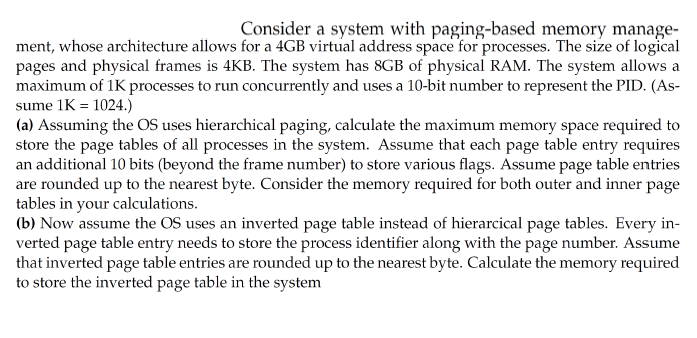 Solved Consider A System With Paging Based Memory 